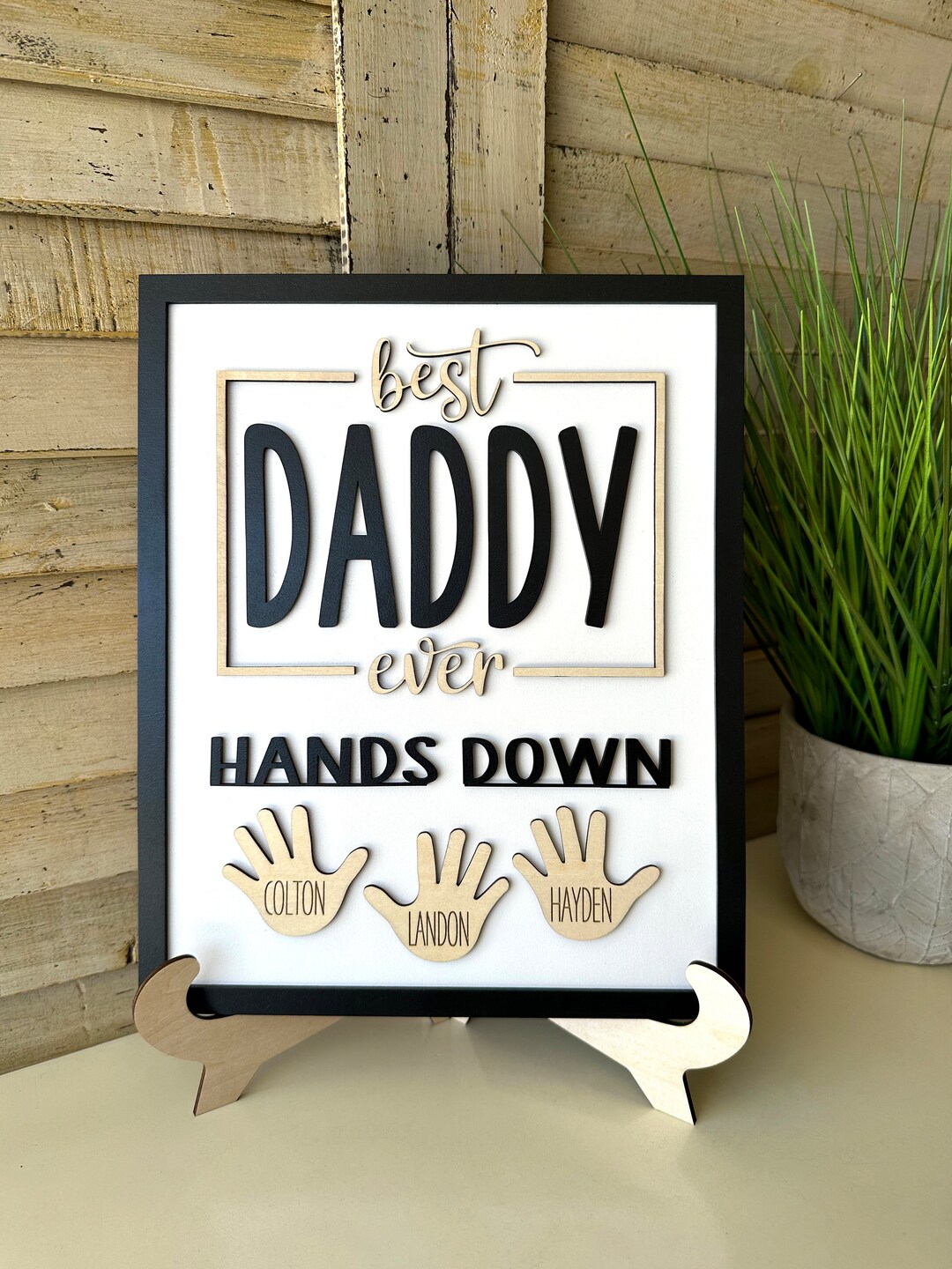 Hands Down Best Dad Ever Personalized Engraved Wooden Sign - Etsy