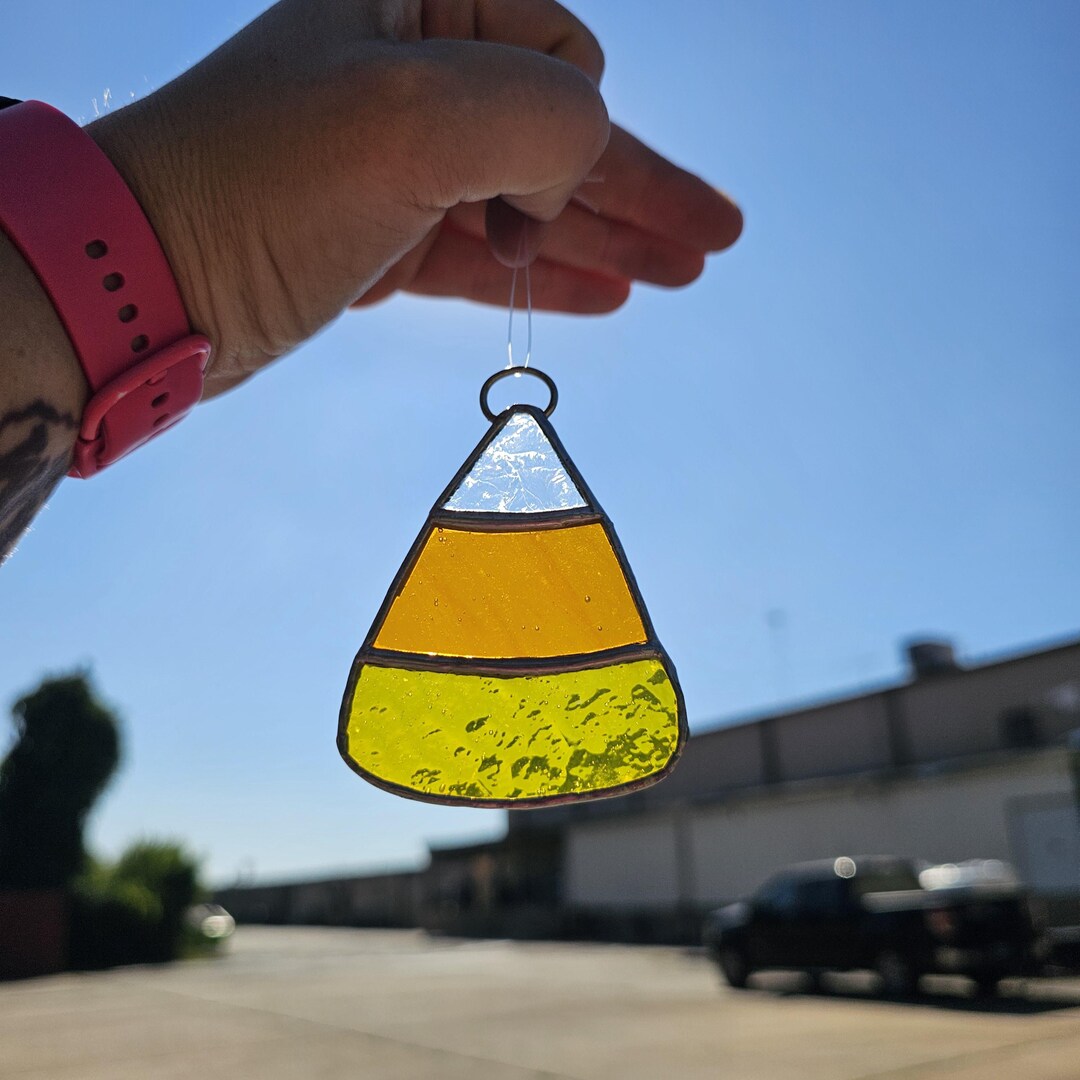 Stained Glass Candy Corn Handmade Halloween Decor - Etsy