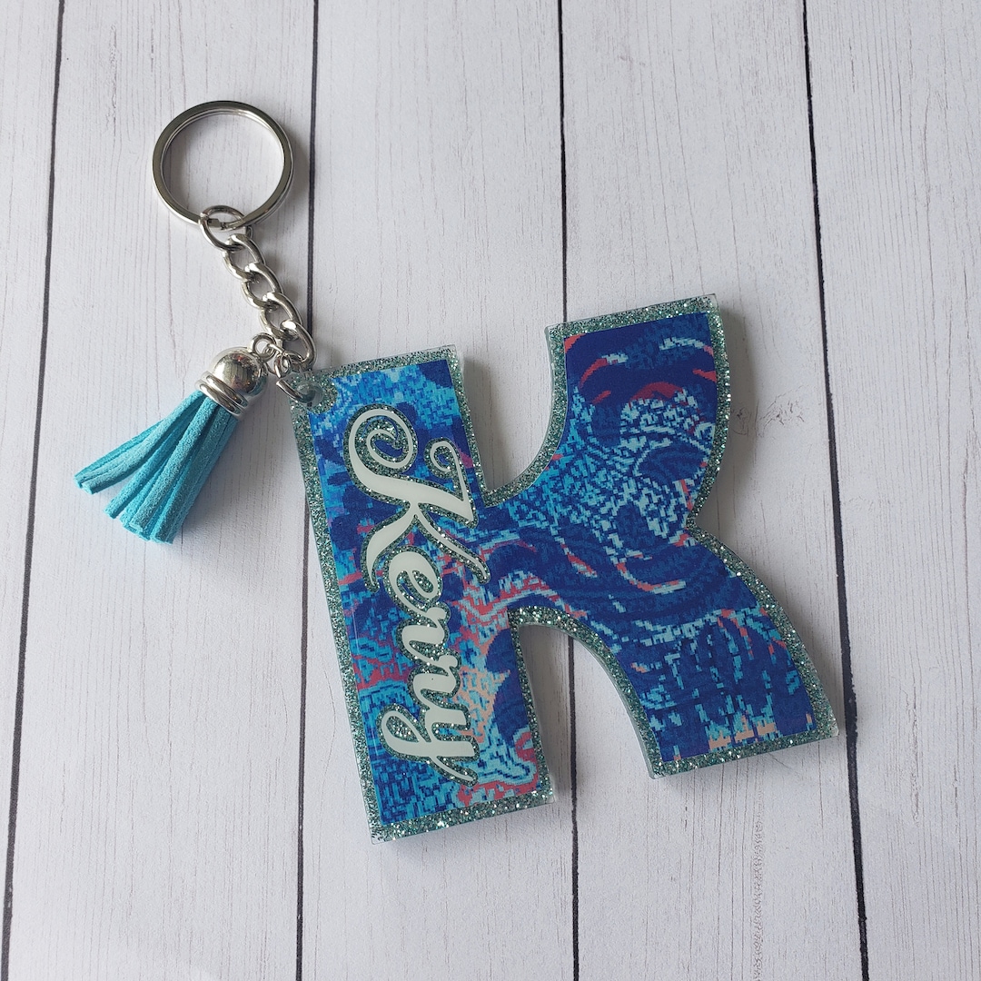 Block Letter Custom Chain / Personalized Key Chain / Custom /handmade ...
