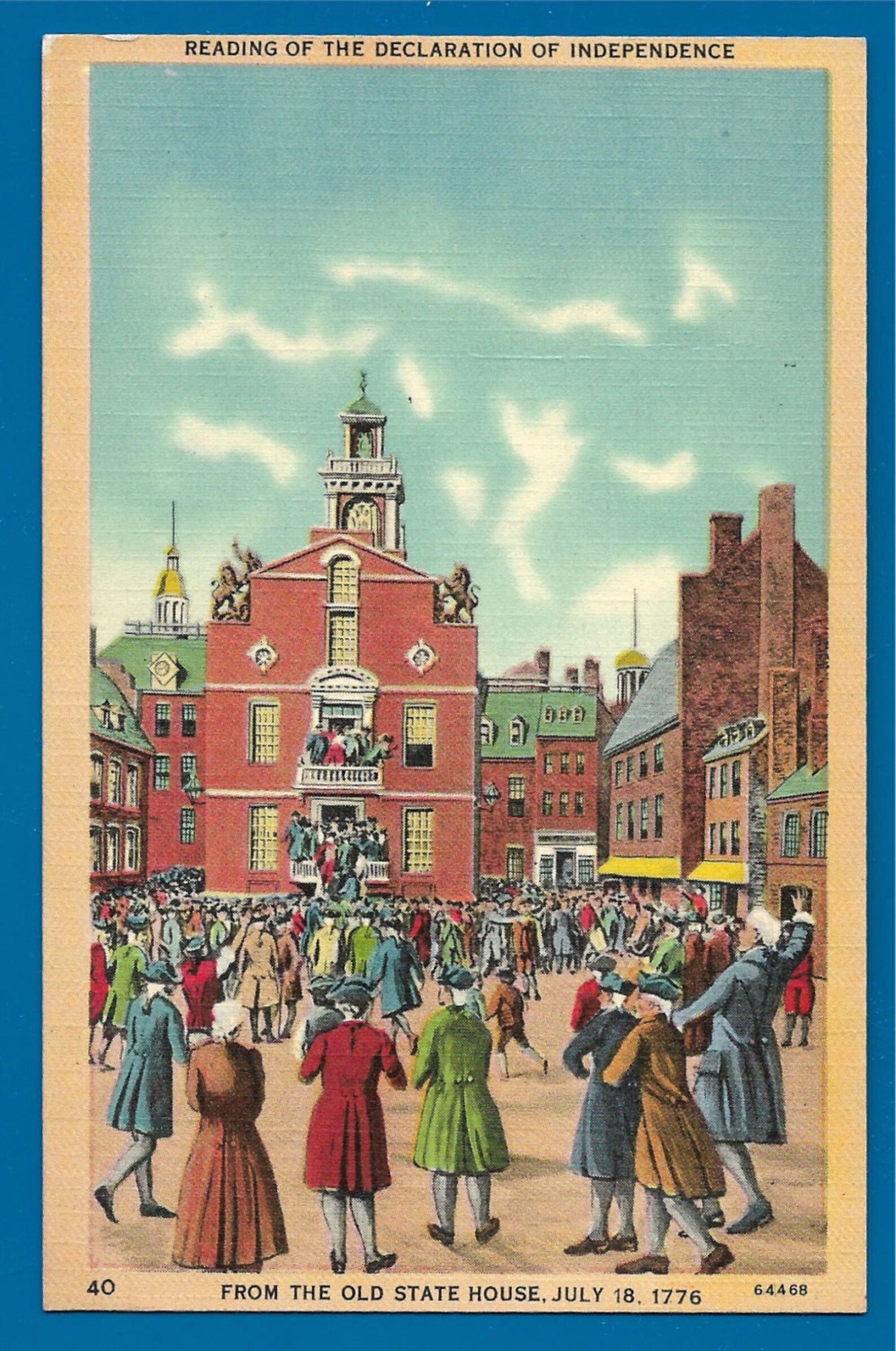 Vintage Linen Postcard Crowded Downtown Colonial Boston at | Etsy