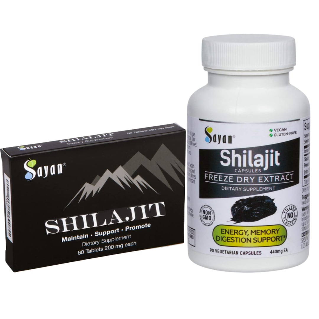 Shilajit Tablets and Capsules, Wellness Gift Set, Natural Shilajit Pure ...