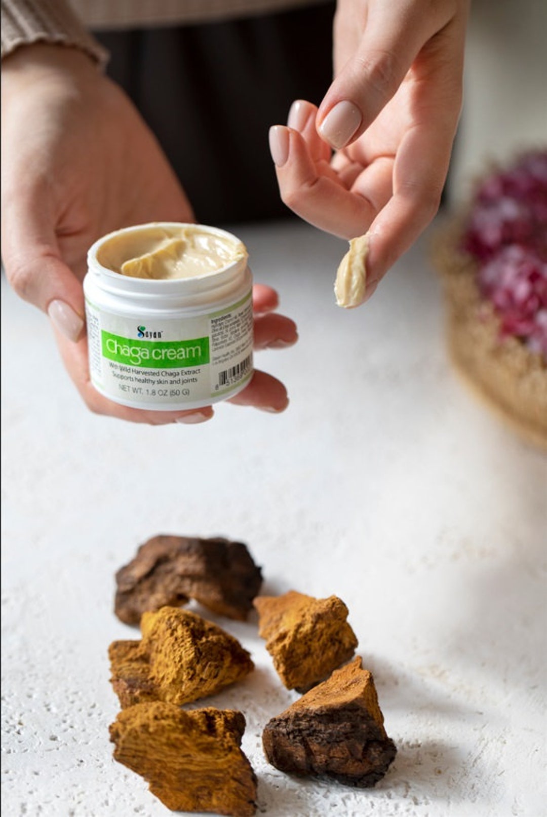 Chaga Mushroom Cream for Joints, Organic Herbal Body Cream With Bees ...