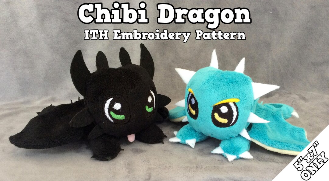 Chibi Dragon in the Hoop ITH Embroidery File Pattern Project 5x7" ONLY ...