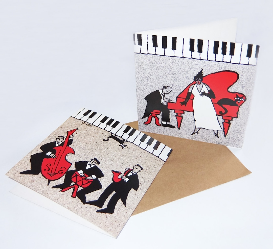 GREETING CARDS ORIGINAL Illustration All That Jazz and 4 Others - Etsy