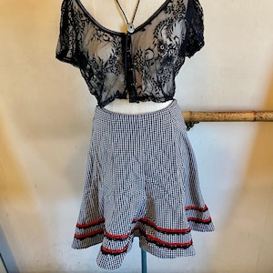 Vintage Morbid Threads Y2K Black and White Gingham Skirt Punk Mall Goth ...