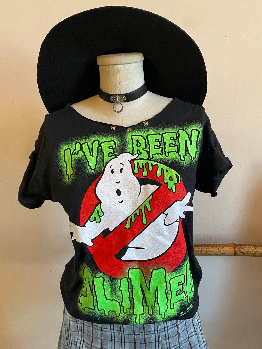 Upcycled Ghostbusters Studded and Cut Slimed T-shirt - Etsy