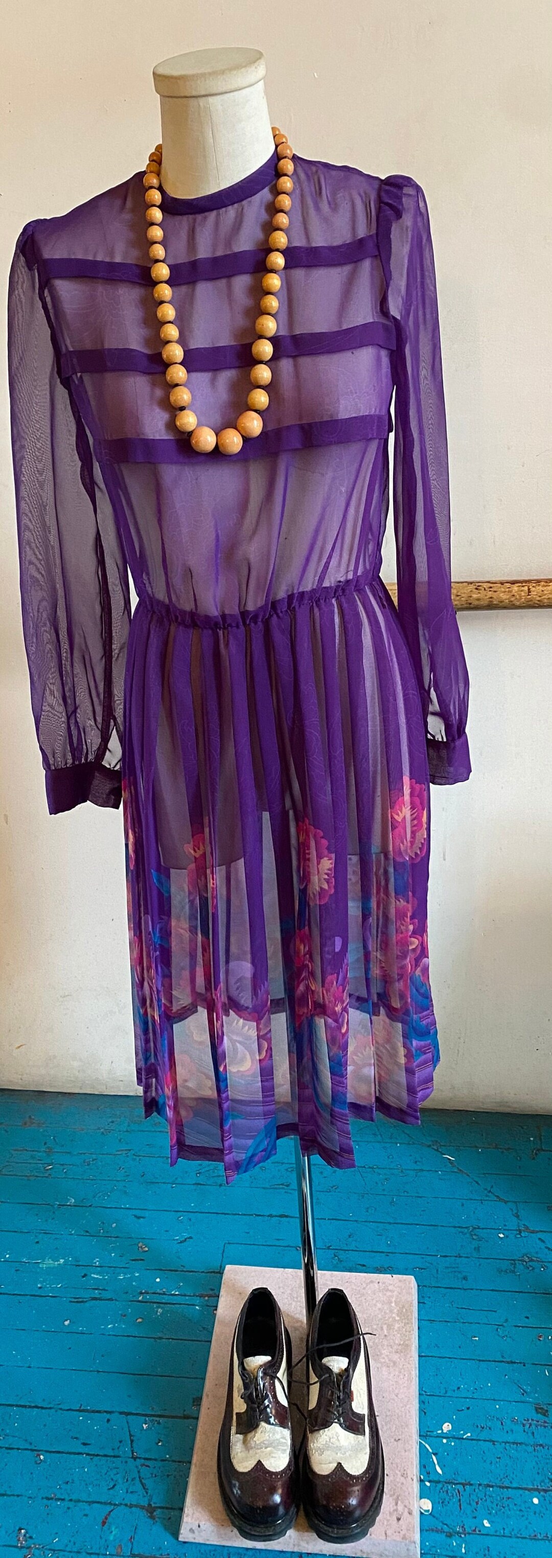 Vintage 1980’s Romantic Secretary Purple Zizi by Barbara Chodos Sheer ...