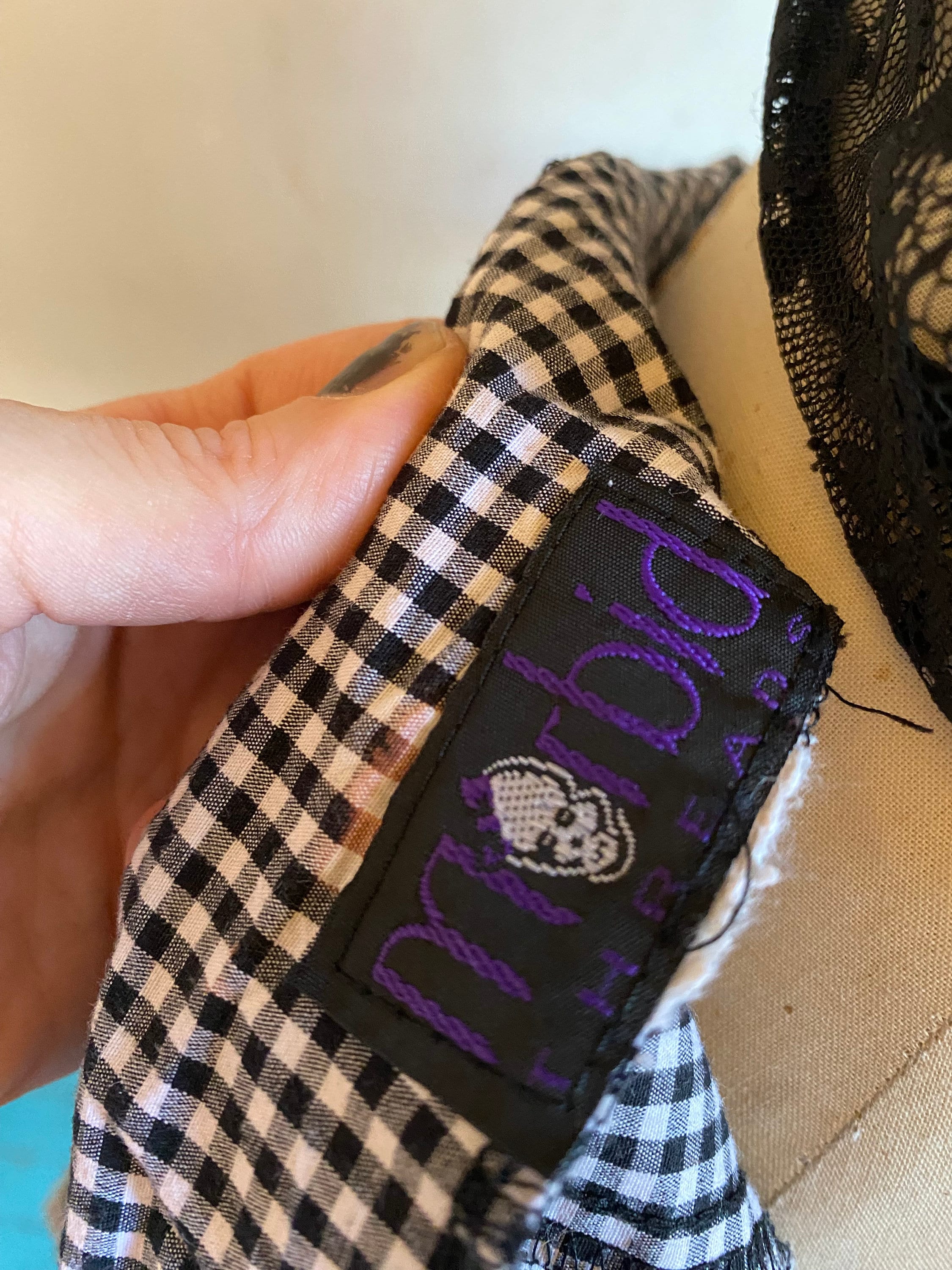 Vintage Morbid Threads Y2K Black and White Gingham Skirt Punk Mall Goth ...