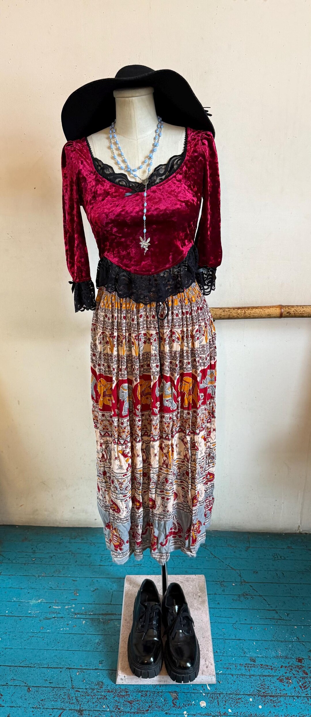 Vintage 1980’s Emily Stacy Indian Bohemian Elephant Gypsy Beach Travel ...
