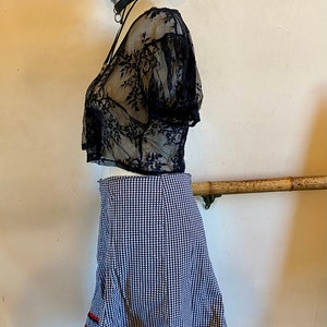 Vintage Morbid Threads Y2K Black and White Gingham Skirt Punk Mall Goth ...