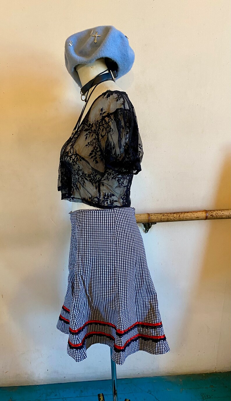 Vintage Morbid Threads Y2K Black and White Gingham Skirt Punk Mall Goth ...