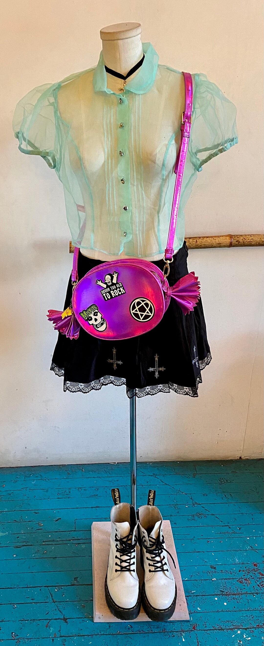 Sweet Upcycled Punk Stickered Iridescent Kawaii Pink Candy Purse - Etsy