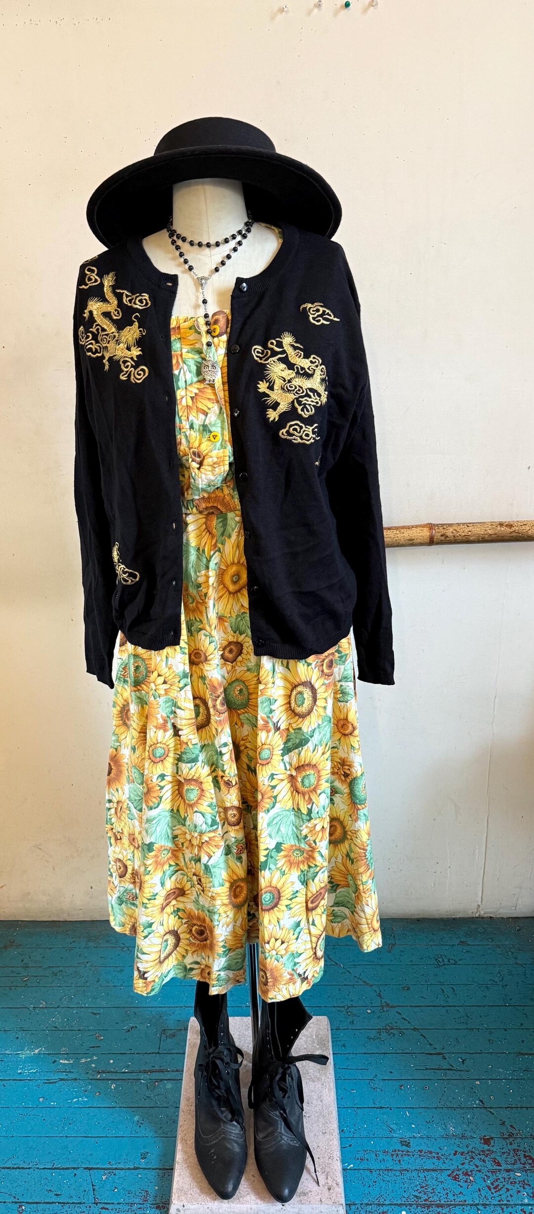 Vintage 1990’s Mall Goth Asian Gold Dragons Rockabilly Black Emo ...