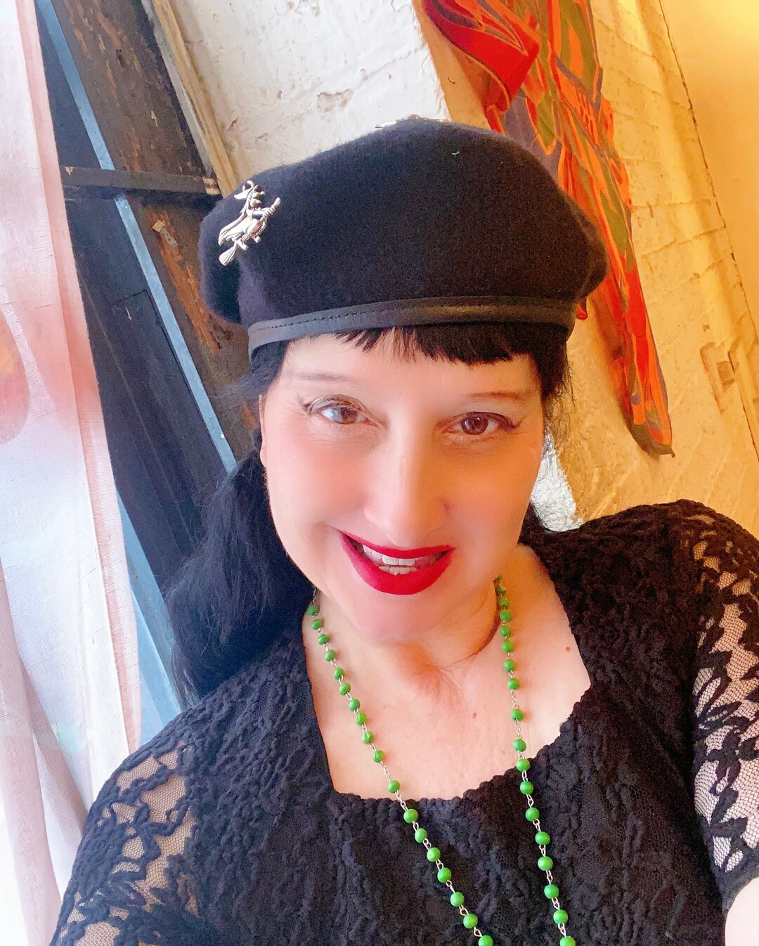 Witchy Spell Caster Charmed up Cycled Black Wool Army Beret - Etsy