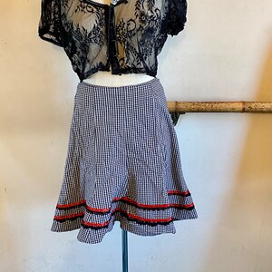 Vintage Morbid Threads Y2K Black and White Gingham Skirt Punk Mall Goth ...