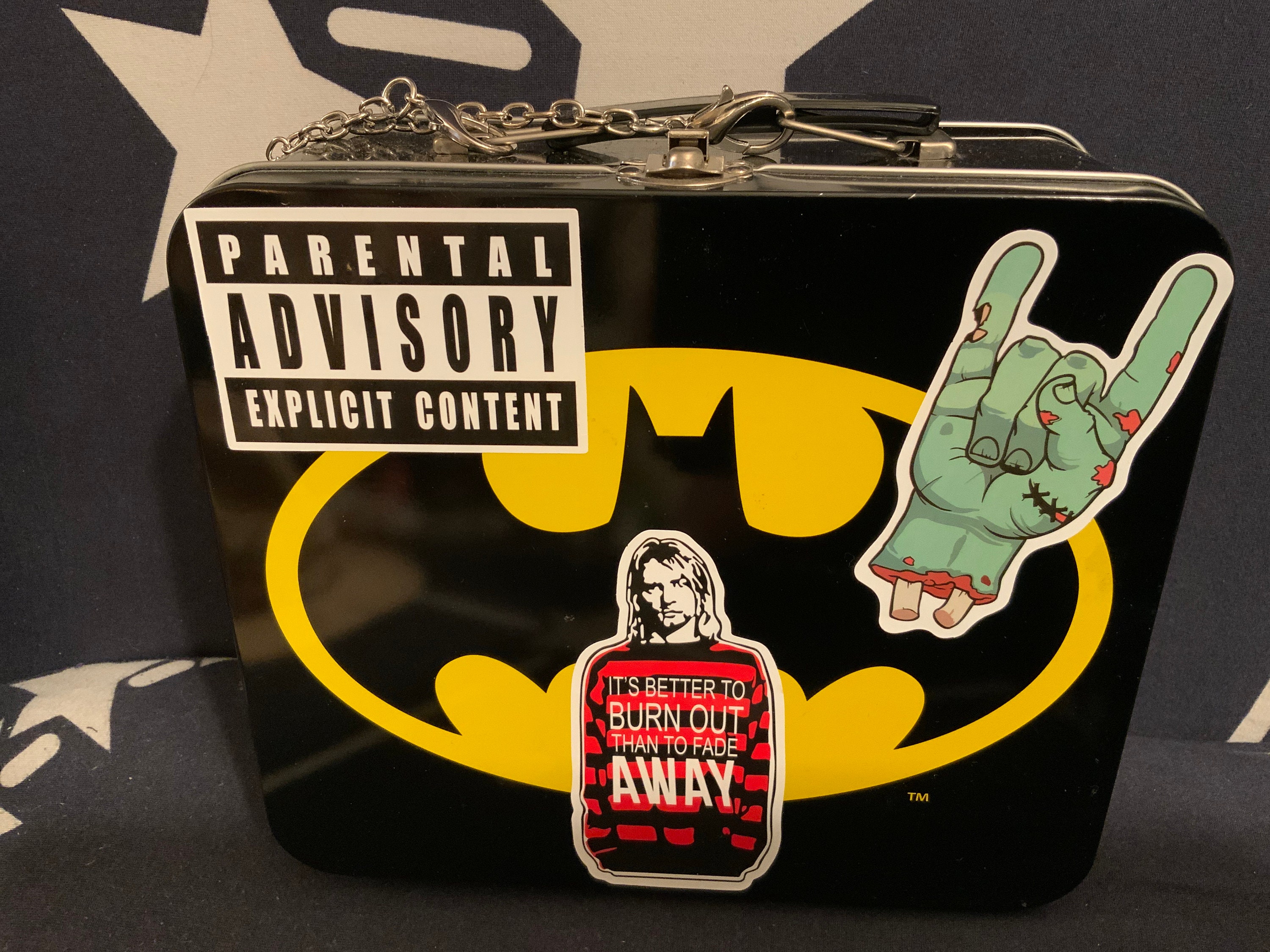 Upcycled Retro Batman Grunge Cobain Riot Grrrl All Stickered Up Punk ...