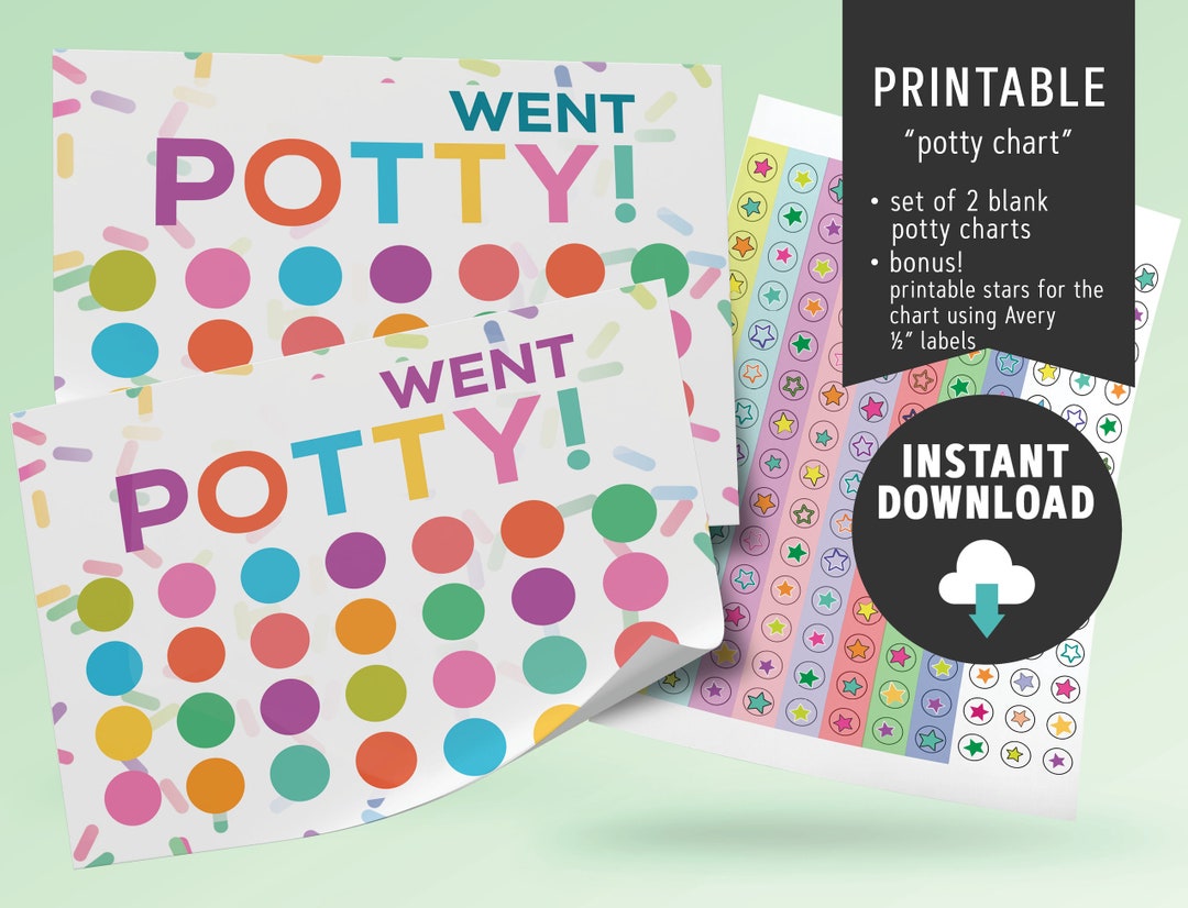 PRINTABLE Potty Chart With Bonus Stickers! - Etsy