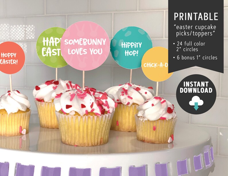 Easter Cupcake Toppers Instant Download PRINTABLE - Etsy