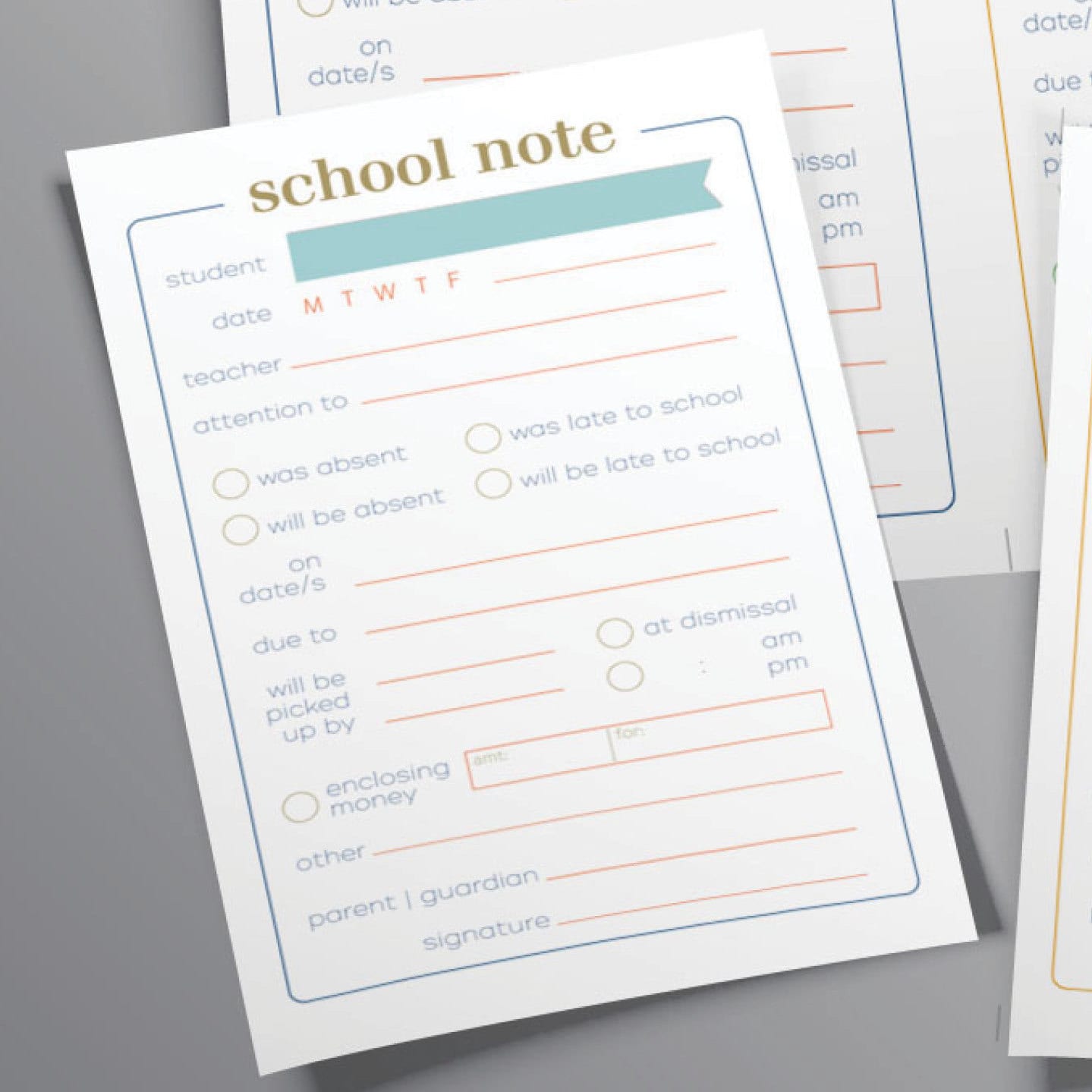 School Note (printable) and Notepad Size - Etsy