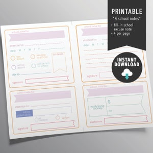 PRINTABLE SCHOOL NOTES - Etsy