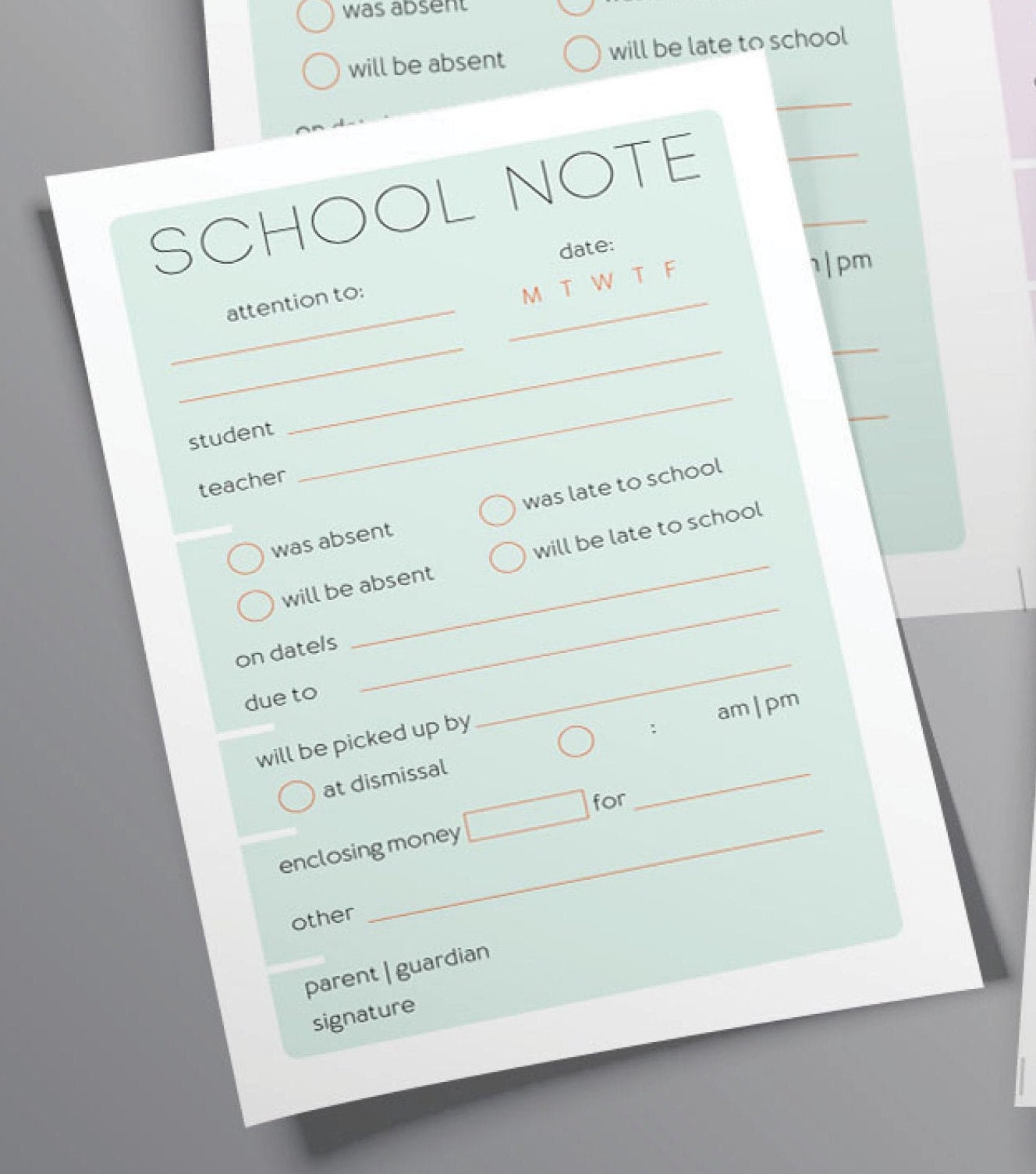 School Note Home Printout, With Bonus Notepad Size for Printer! Digital ...
