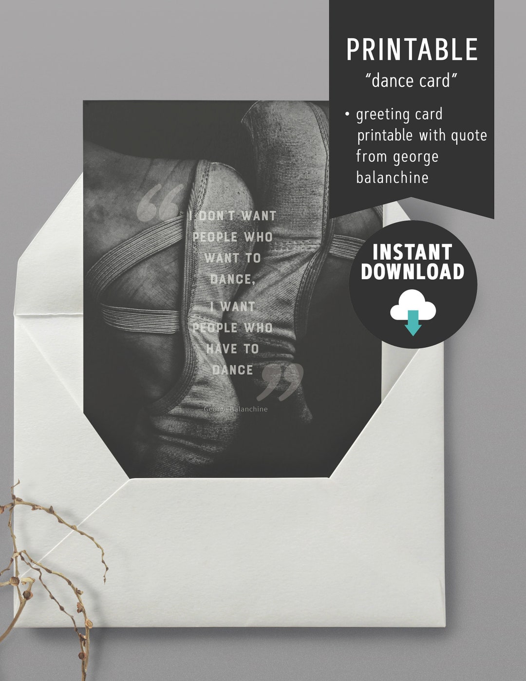 Dance Printable Card, Dance Teacher Card, Ballet Teacher Card, Ballet ...