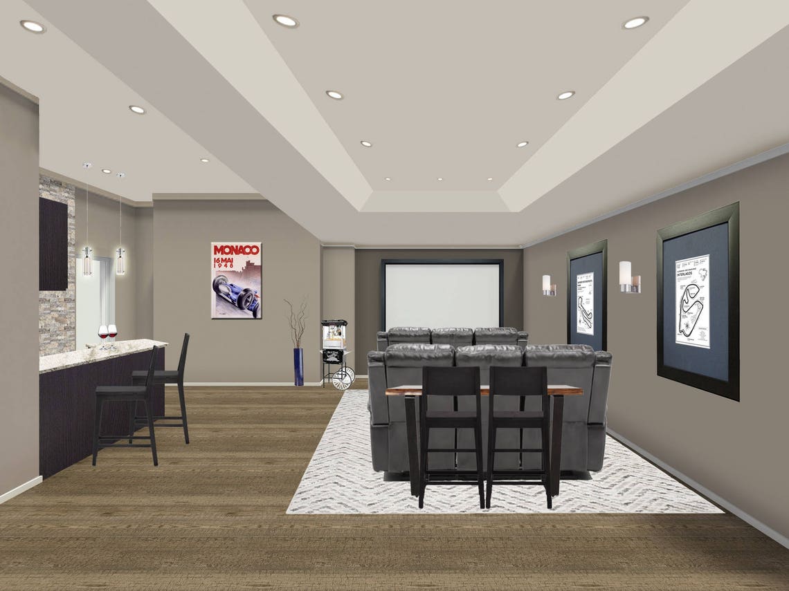 3D Rendering Theater Room Interior Design Package | Etsy