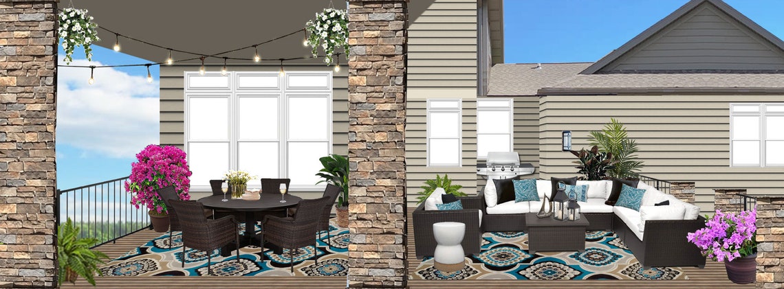 3D Rendering Outdoor Patio Online Interior Design - Etsy