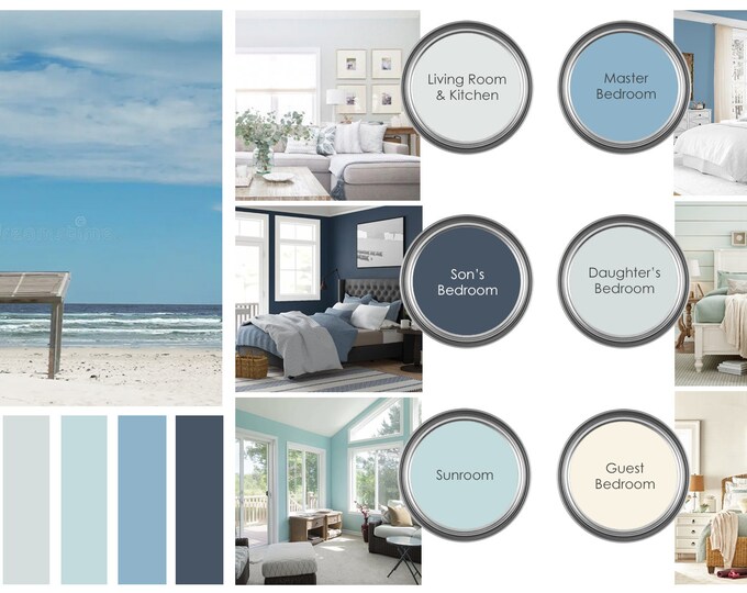 Small 6 Rooms/colors Paint Color Consultation Home Color Palette Home ...