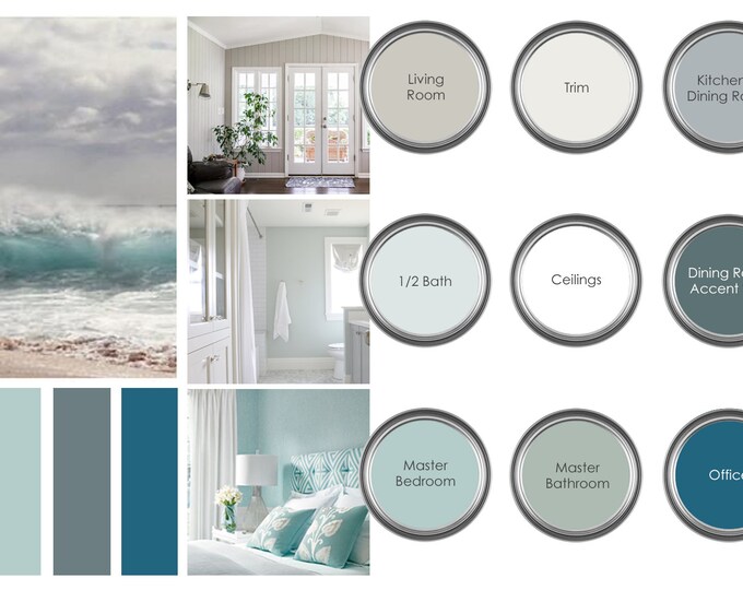 Small 6 Rooms/colors Paint Color Consultation Home Color Palette Home ...