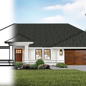 House Plan Mockup House Facade Material Mockups From Drawings - Etsy
