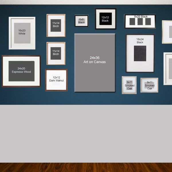 Gallery Wall Layout With Size - Etsy