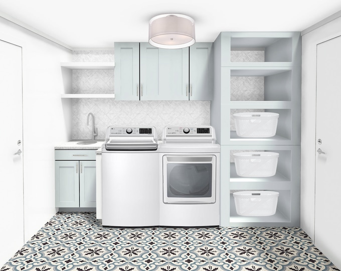 Custom Laundry Room Interior Design, Laundry 3D Render Realistic ...