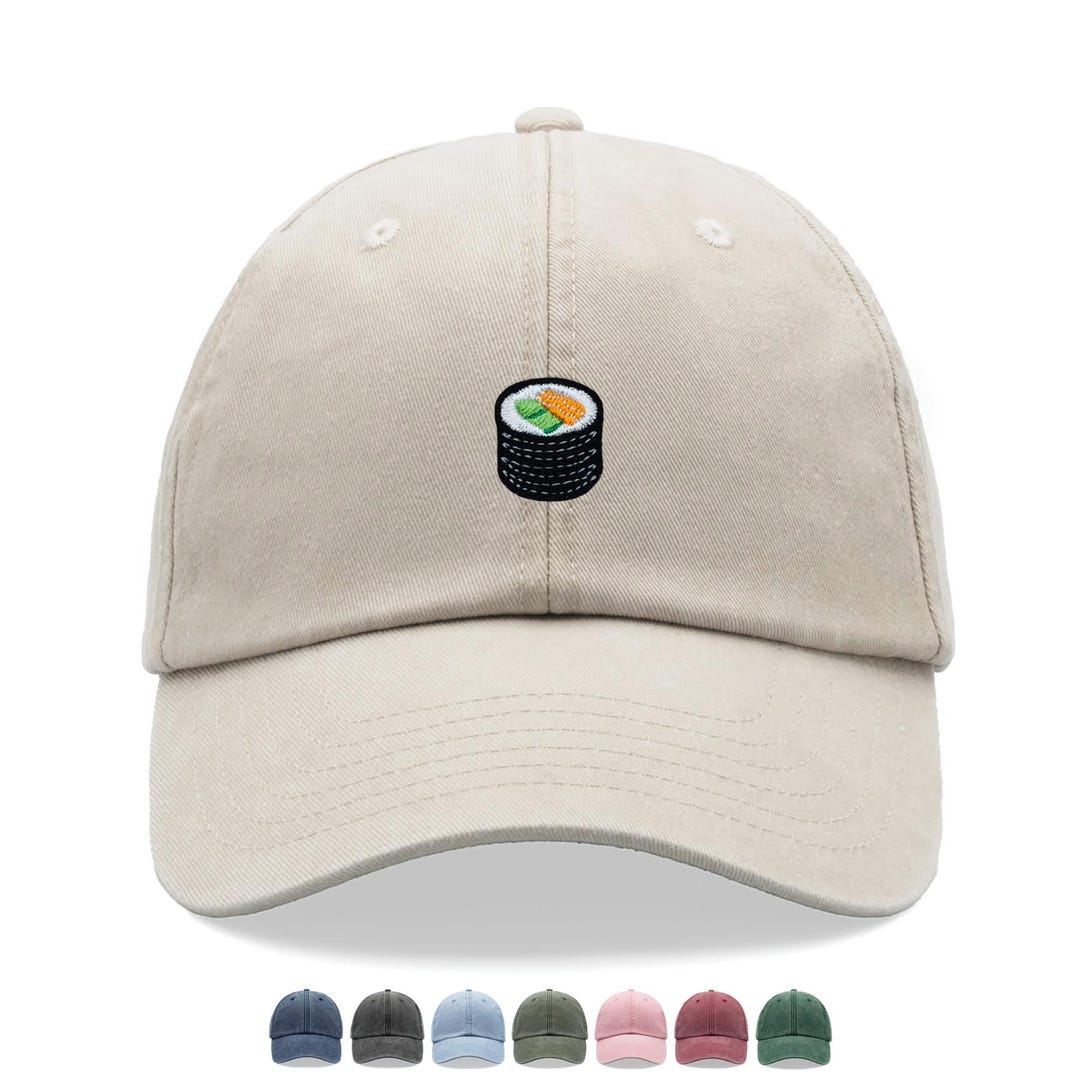 Nigiri Salmon Sushi Baseball Cap Vintage Washed Unisex Dad Hat ...