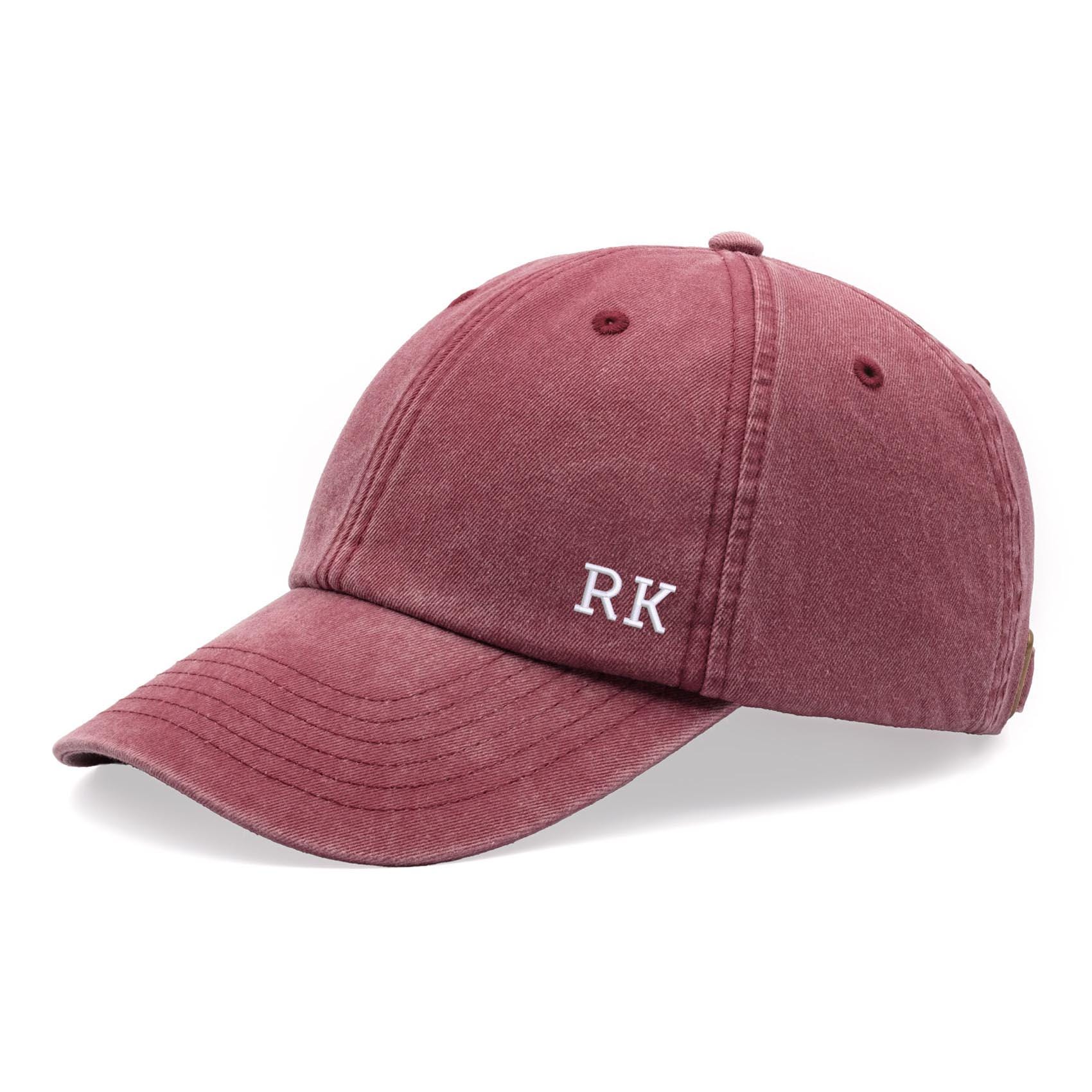 Personalised Custom Side Initials Baseball Cap Vintage Washed Cotton ...