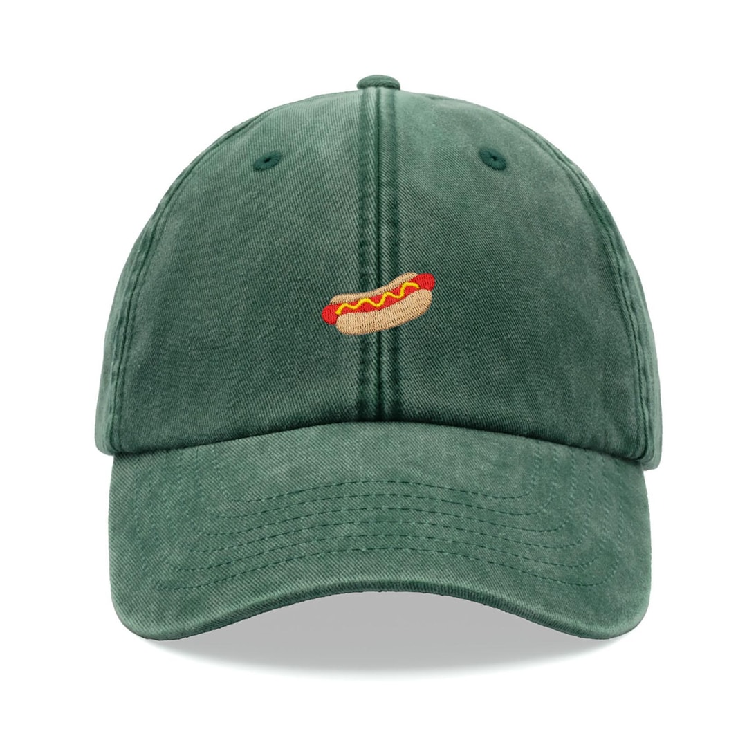 Hotdog Baseball Cap Vintage Washed Unisex Dad Hat Adjustable Faded ...