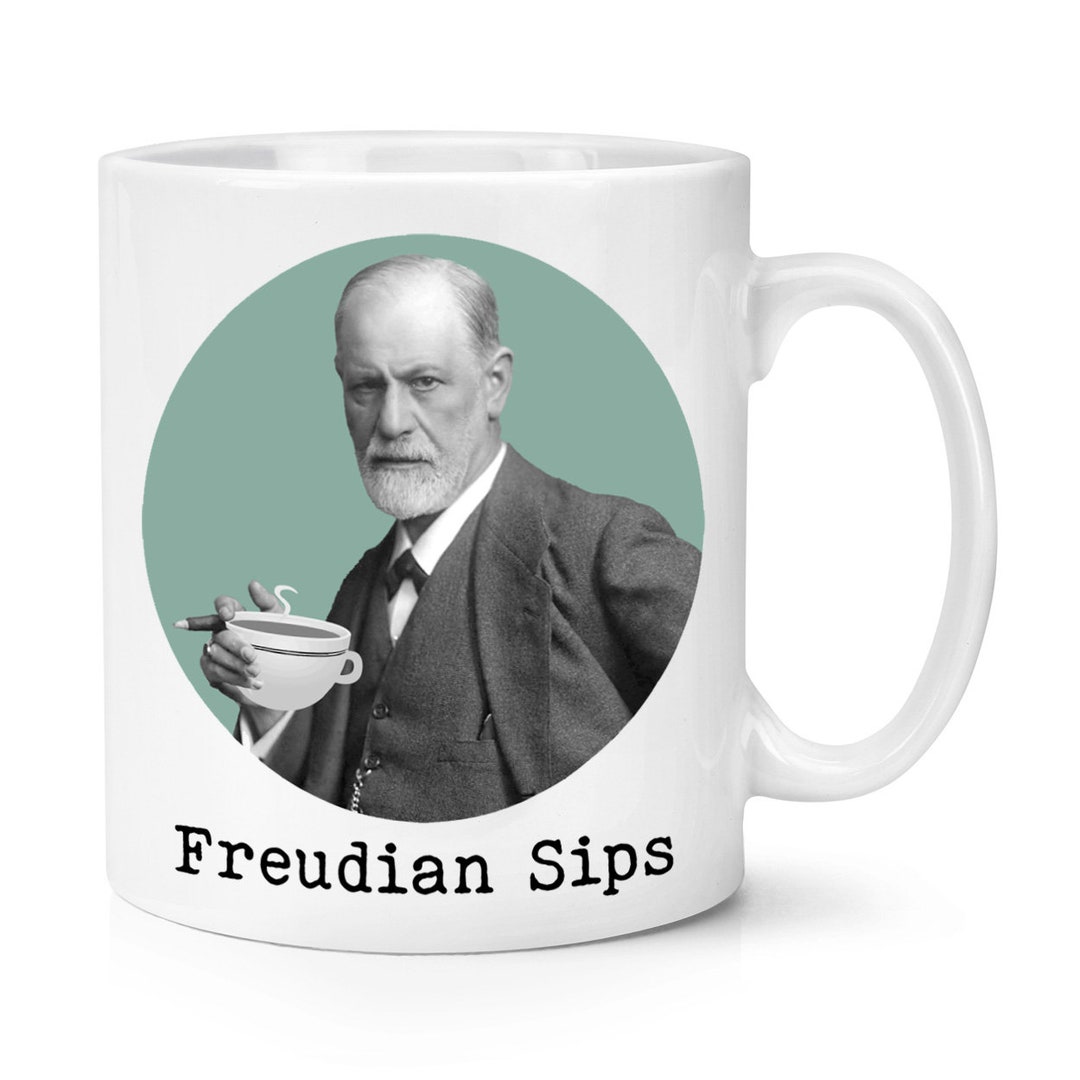 Freudian Sips 10oz Mug Cup Sigmund Freud Funny Joke Rude Birthday Freudian Slips Dad Christmas ...