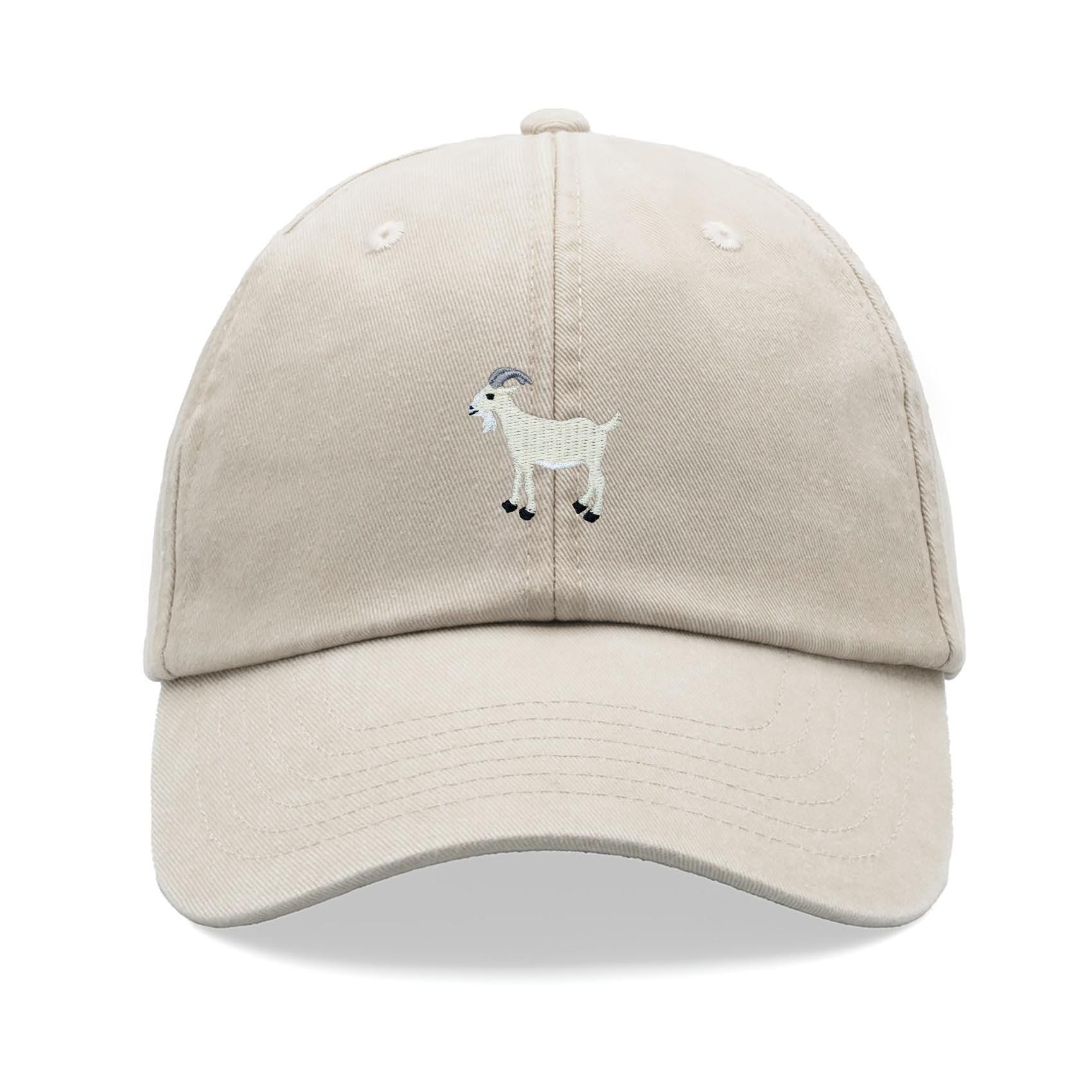 Goat White Baseball Cap Vintage Washed Unisex Dad Hat Adjustable Faded ...