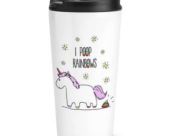 Unicorn Poop Keep Calm and Poop Rainbows Funny Unicorn Mug