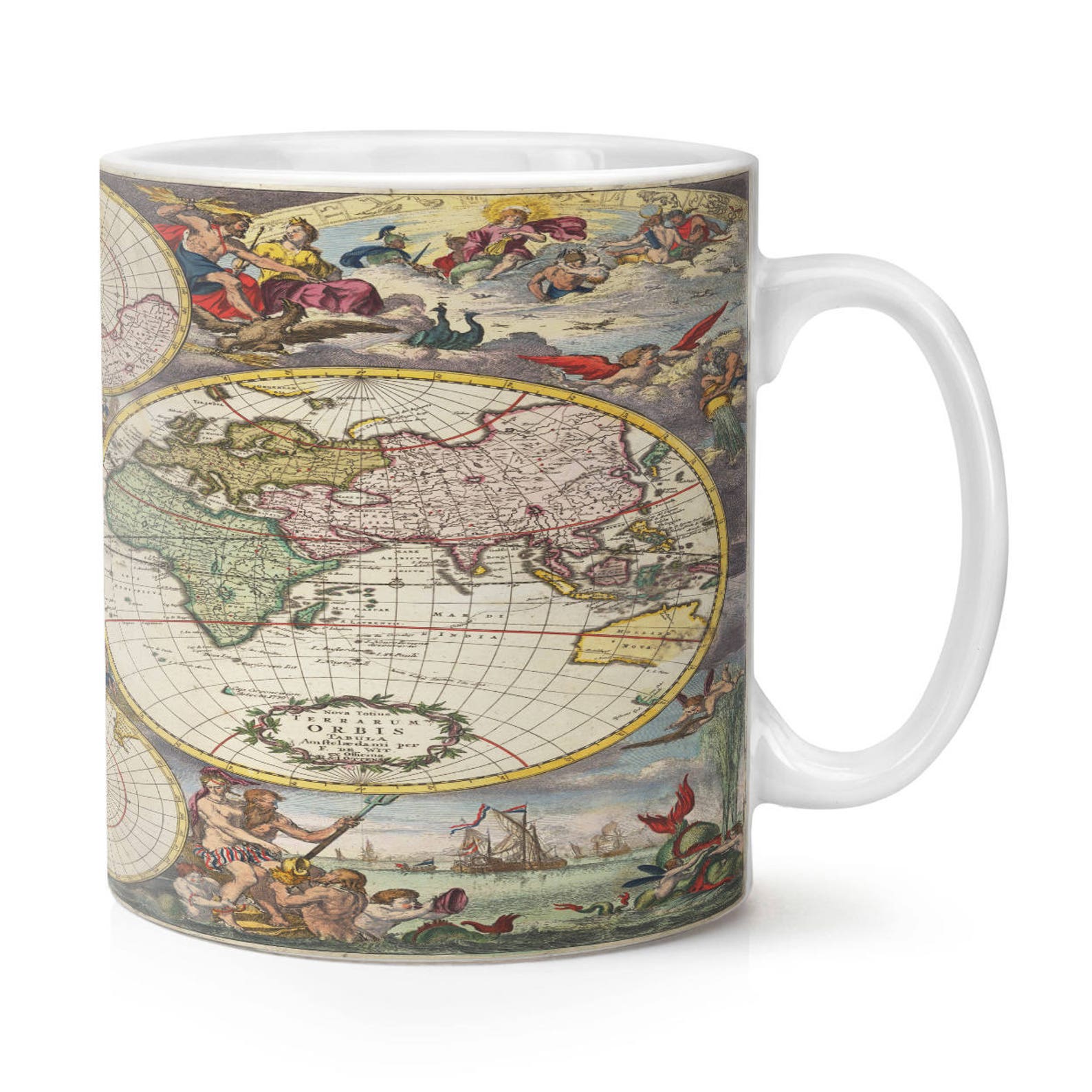 Vintage World Map 5 10oz Mug Cup | Etsy