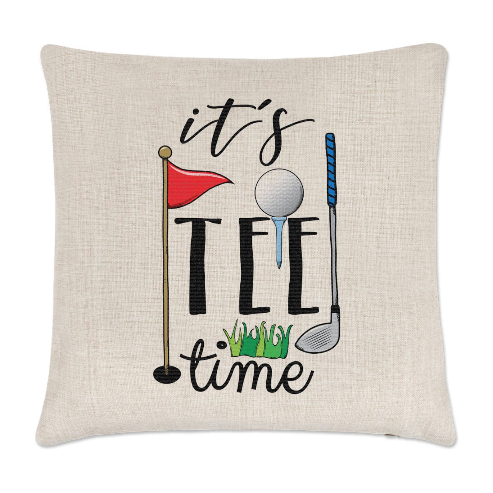 It's Tee Time Golf Linen Cushion Cover - Etsy