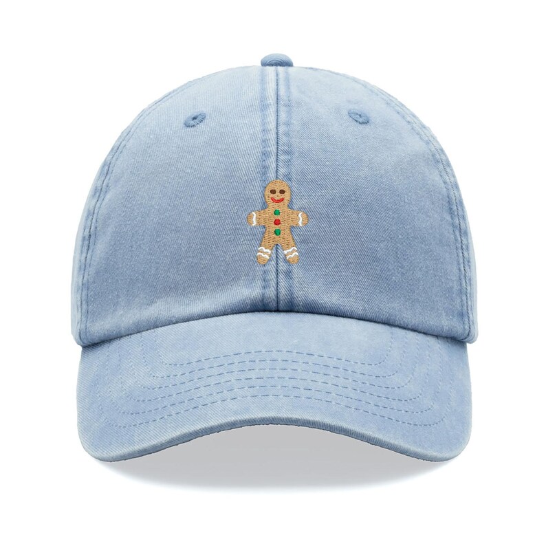 Gingerbread Man Baseball Cap Vintage Washed Unisex Dad Hat Low Profile ...