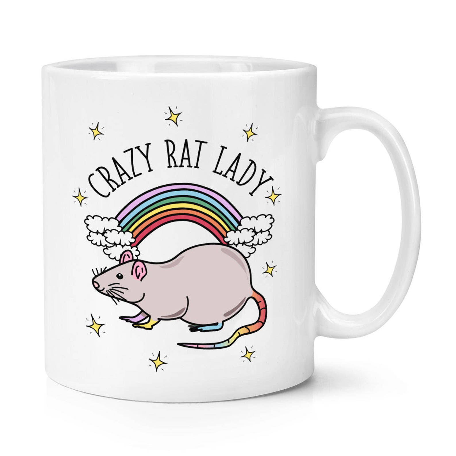 Rainbow Crazy Rat Lady 10oz Mug Cup - Etsy