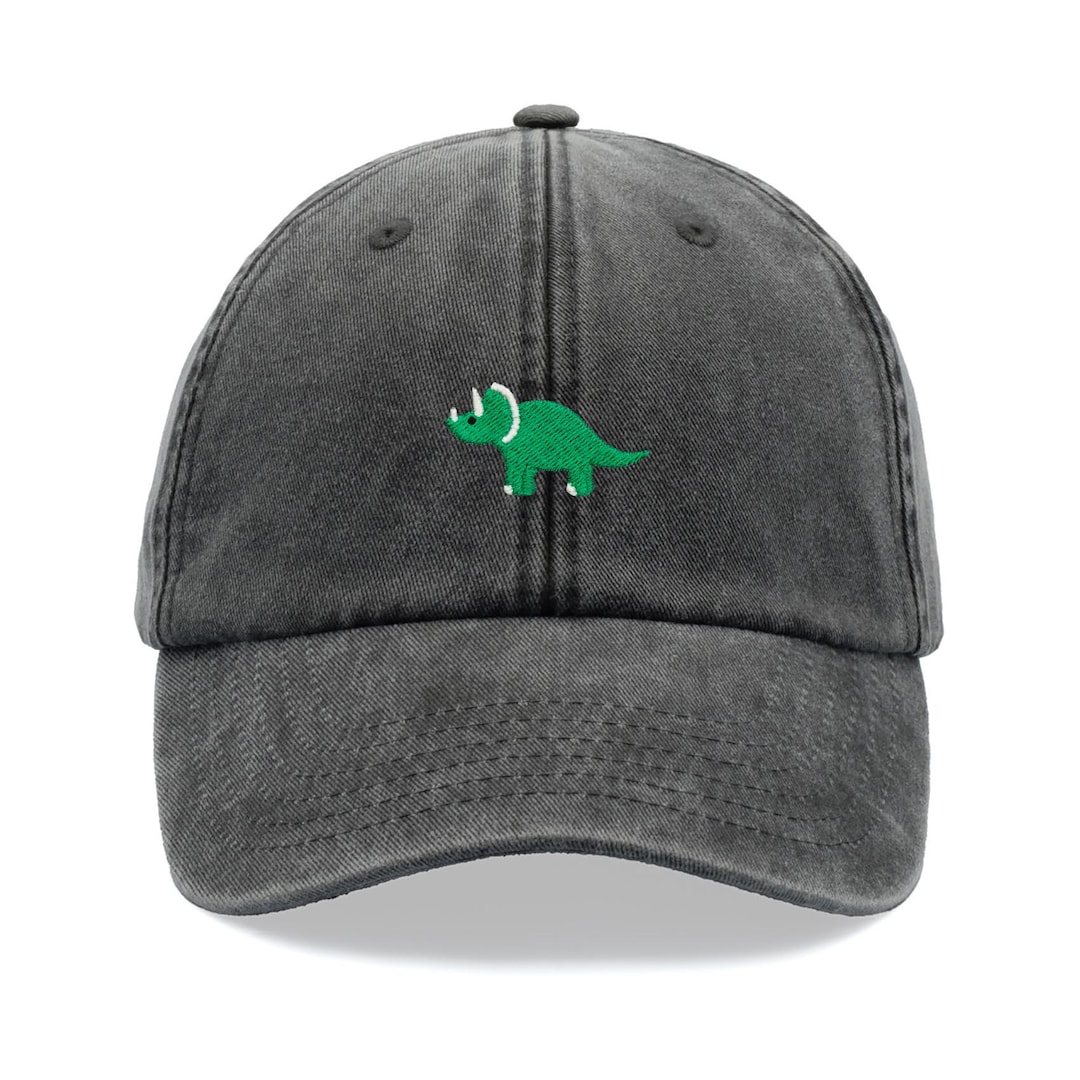 Triceratops Dinosaur Cap Vintage Washed Cotton Unisex Dad Hat ...