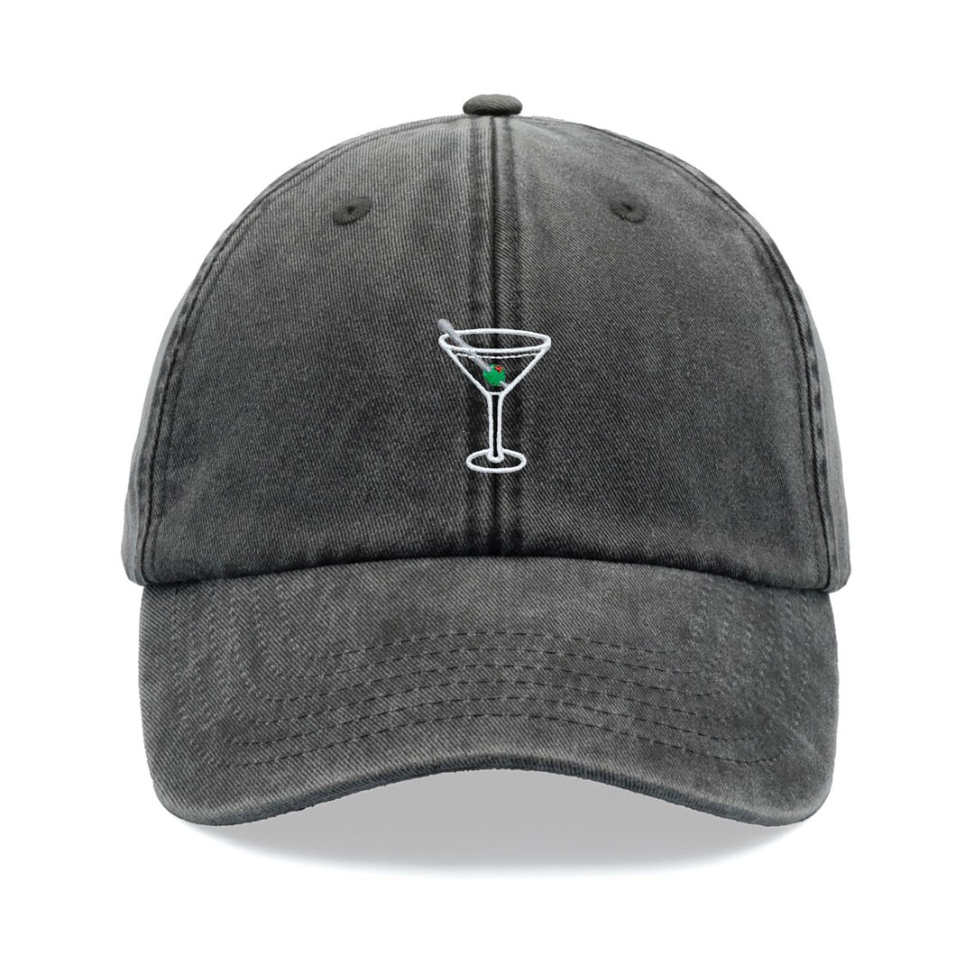 Cocktail Glass Classic 'tini Baseball Cap Vintage Washed Cotton Unisex ...