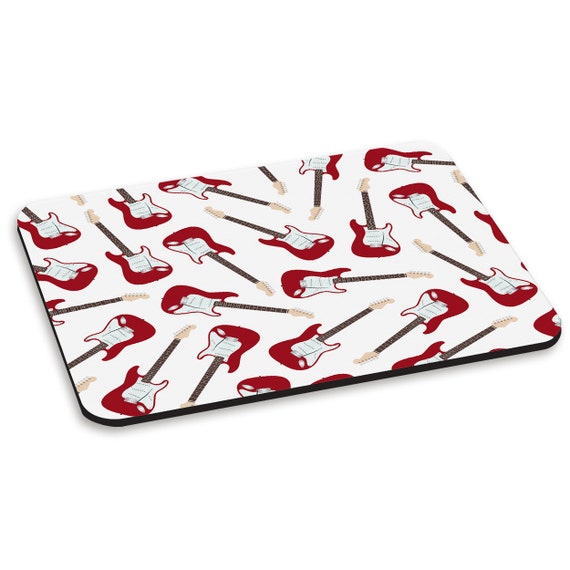 Red Electric Guitar PC Computer Mouse Mat Pad | Etsy