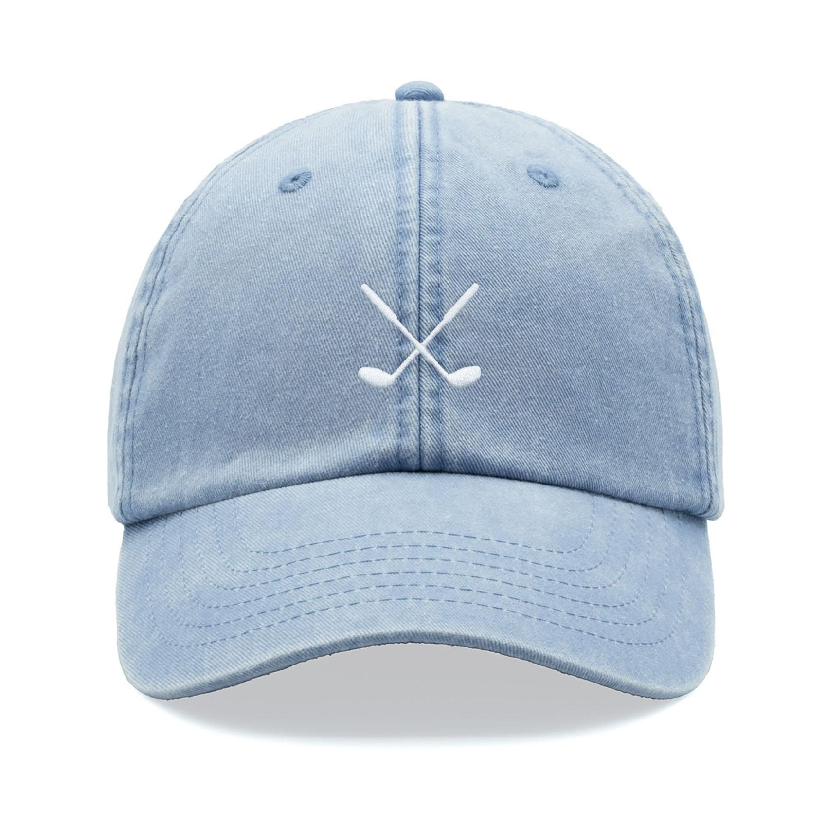 Golf Clubs Crossed Baseball Cap Vintage Washed Cotton Unisex Dad Hat ...