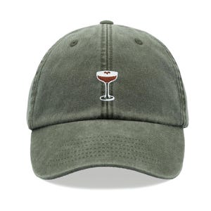 Espresso Martini Glass Baseball Cap Vintage Washed Cotton Unisex Dad ...