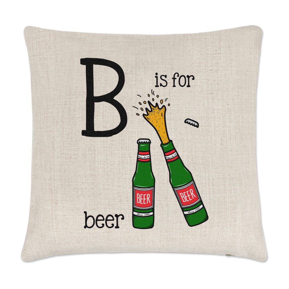 Letter B is for Beer Linen Cushion Cover | Etsy