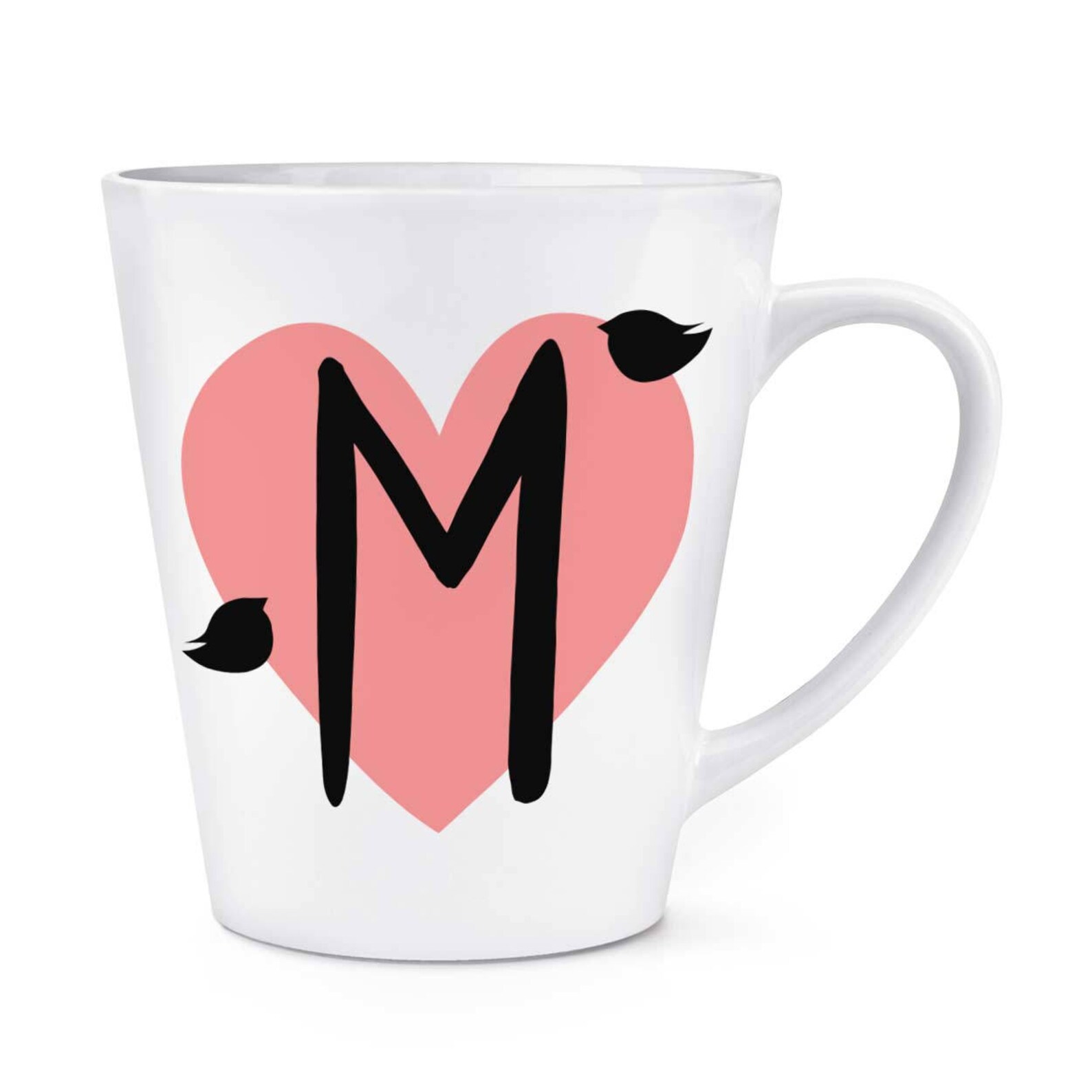 Letter M Heart Alphabet 12oz Latte Mug Cup - Etsy